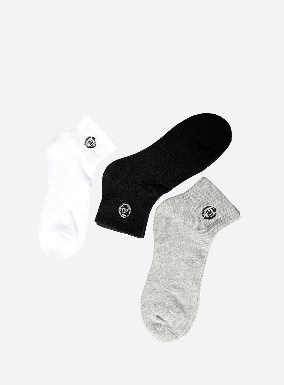 GD Quarter-Length Crew Socks 3 Colours