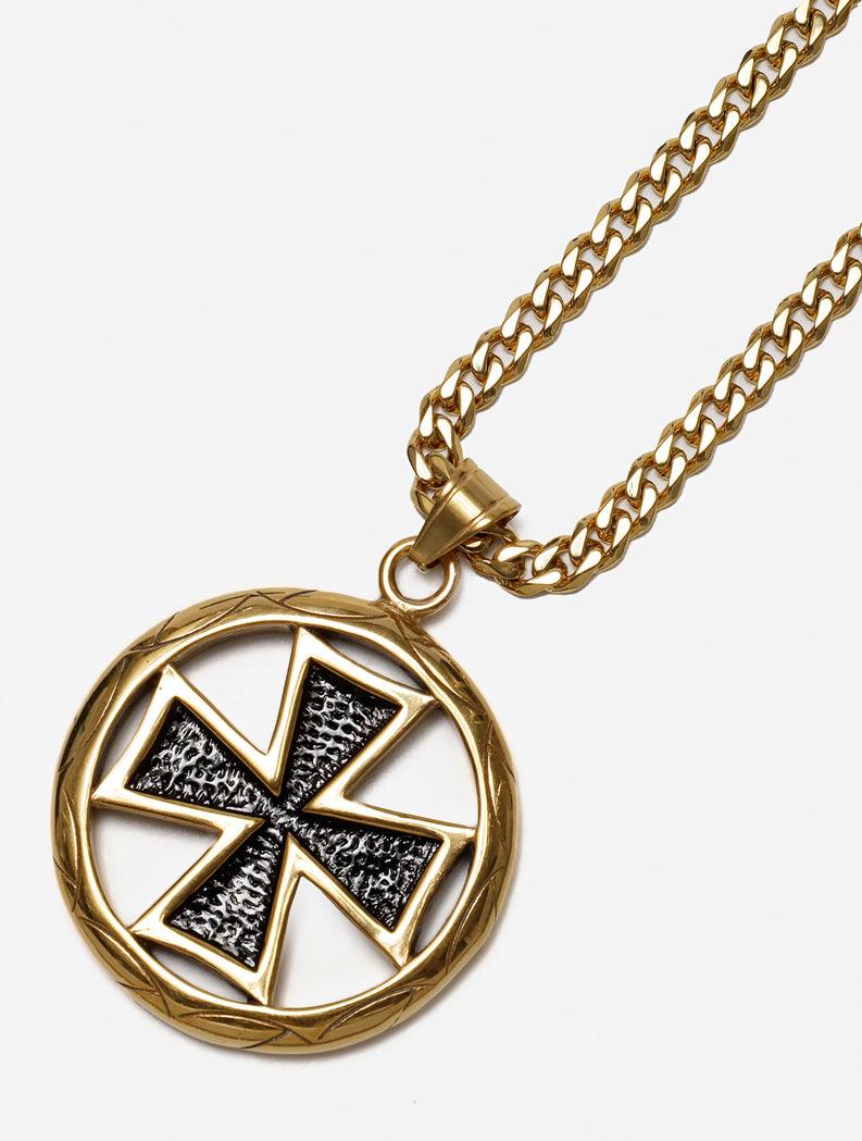 GD Gold Chrome Heart Tyre Pendant